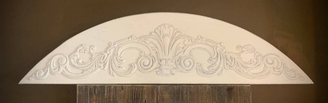 French Country Farmhouse Scrolled Door Topper Distressed Vintage Decor ...