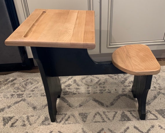 Solid Oak Childs Desk Old School Style - Etsy