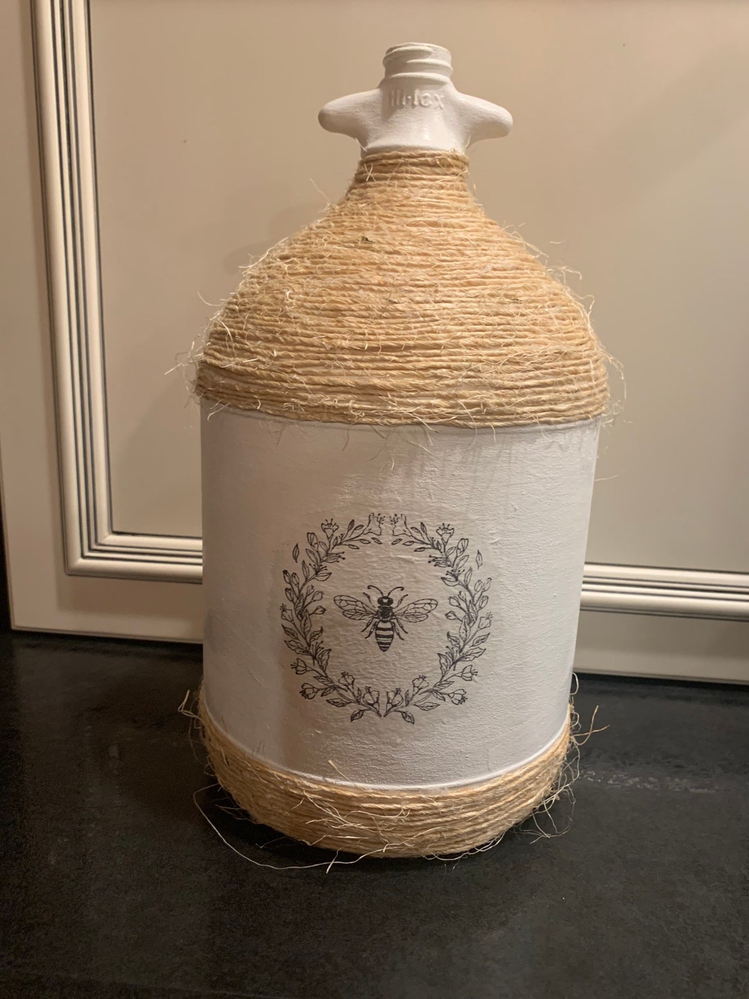 Bee Hive Inspired Jug / Vase Vintage Glass Gallon Bottle - Etsy