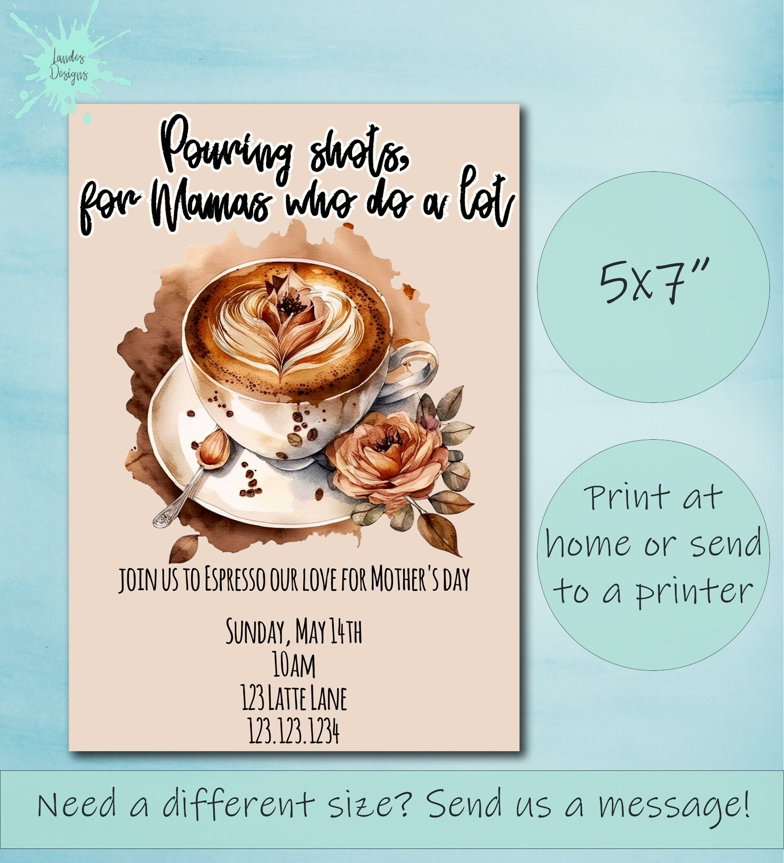 Mother's Day Invitation, Coffee Date Invitation, Brunch Invitation ...
