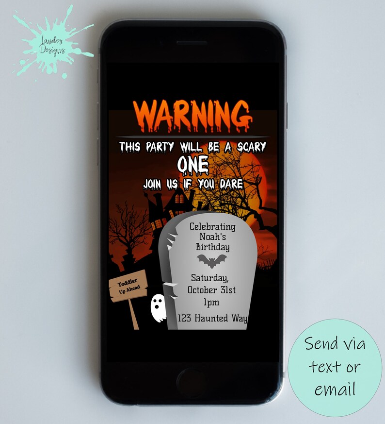 Scary One Birthday Invitation, First Birthday Invite, Halloween ...