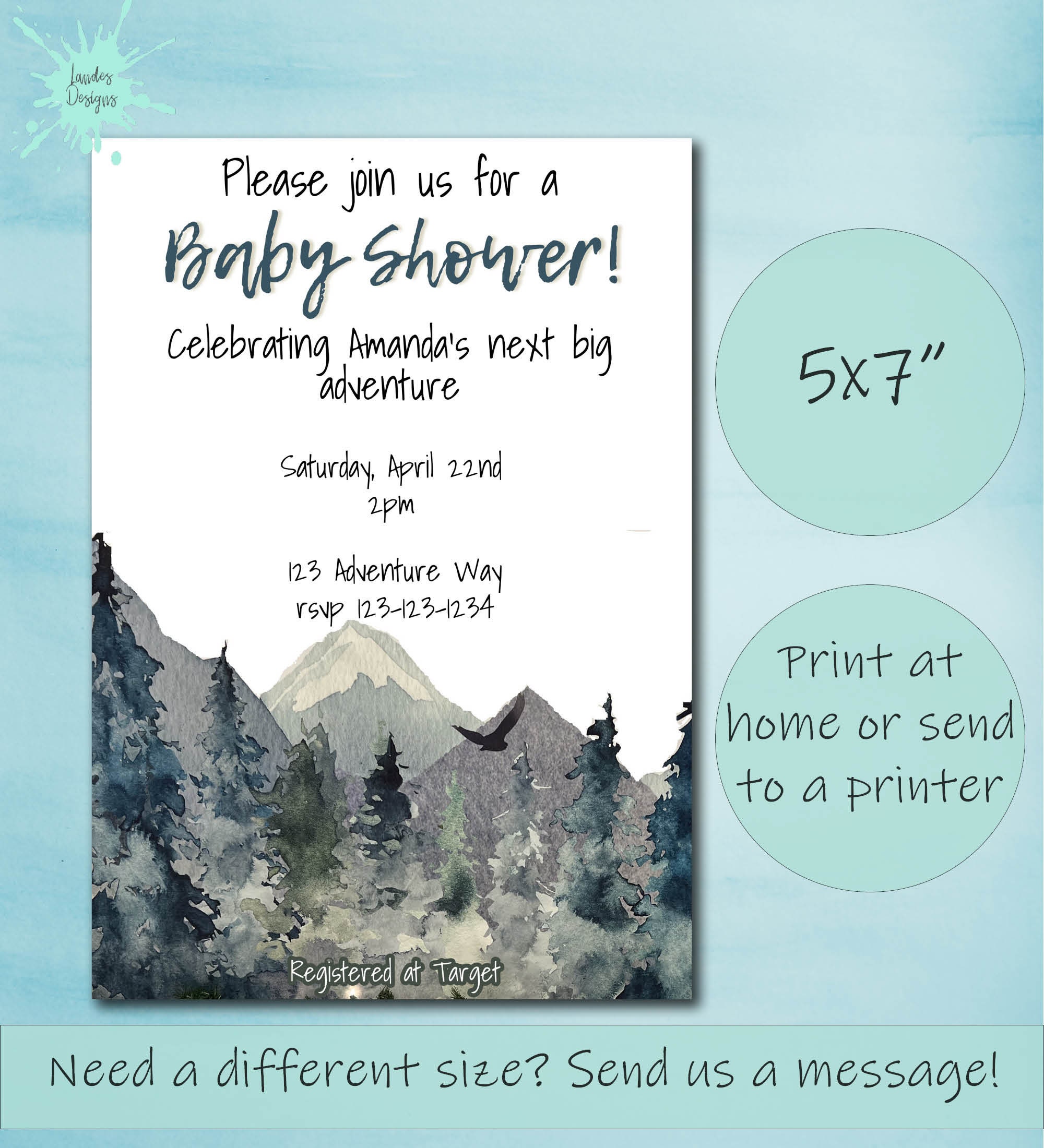 Adventure Awaits Baby Shower Invitation, Adventure Themed Baby Shower ...