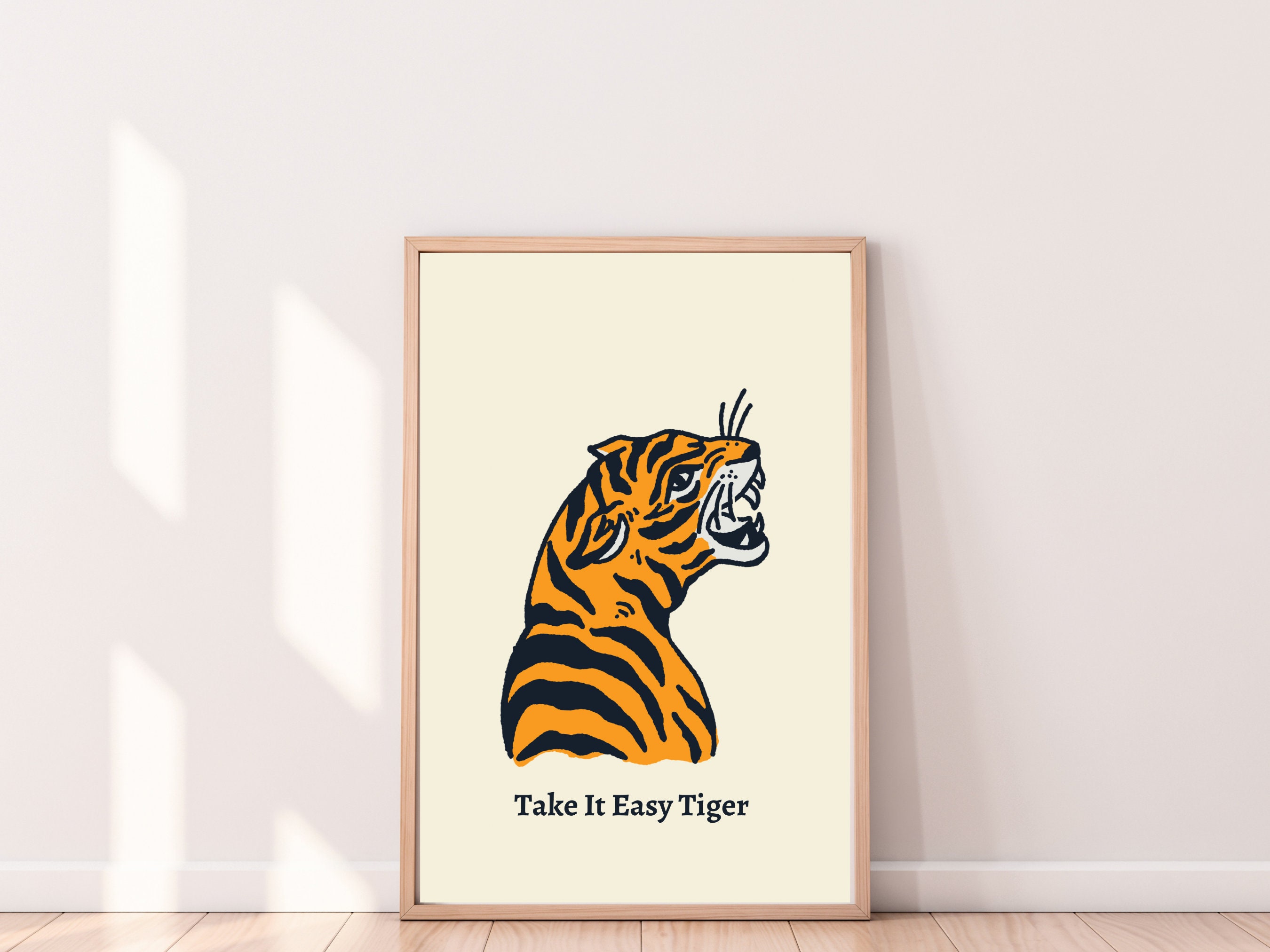 Retro Take It Easy Tiger (instant Download) Print - Etsy