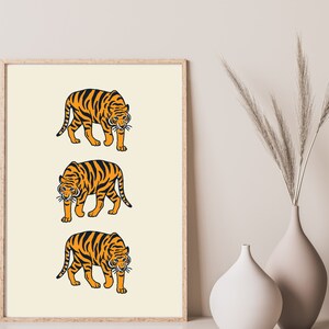 Retro Tigers Poster Digital Download - Etsy