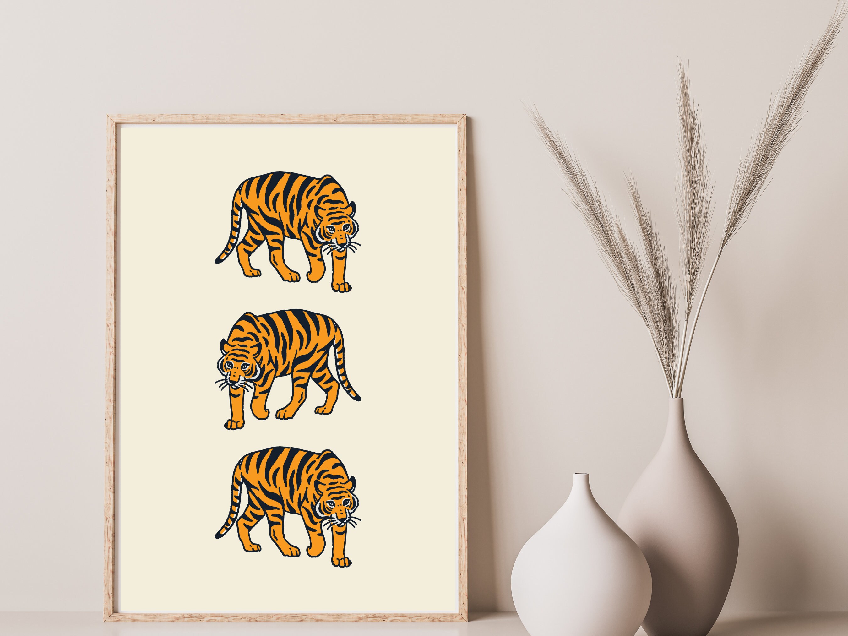Retro Tigers Poster Digital Download - Etsy