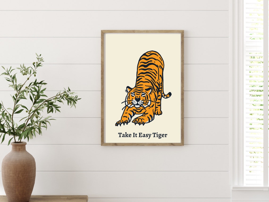 Take It Easy Tiger Instant Download Digital Print - Etsy