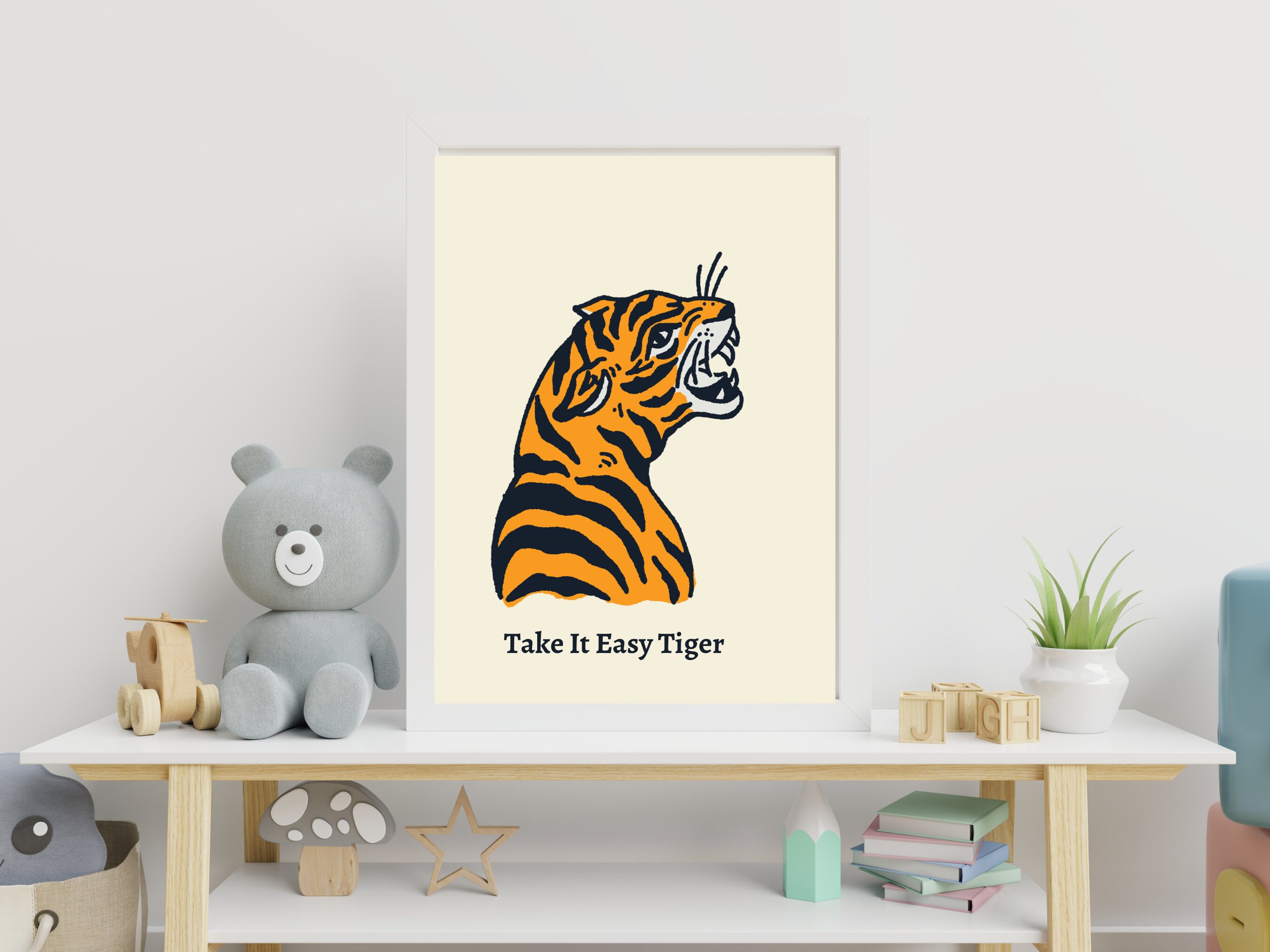 Retro Take It Easy Tiger (instant Download) Print - Etsy