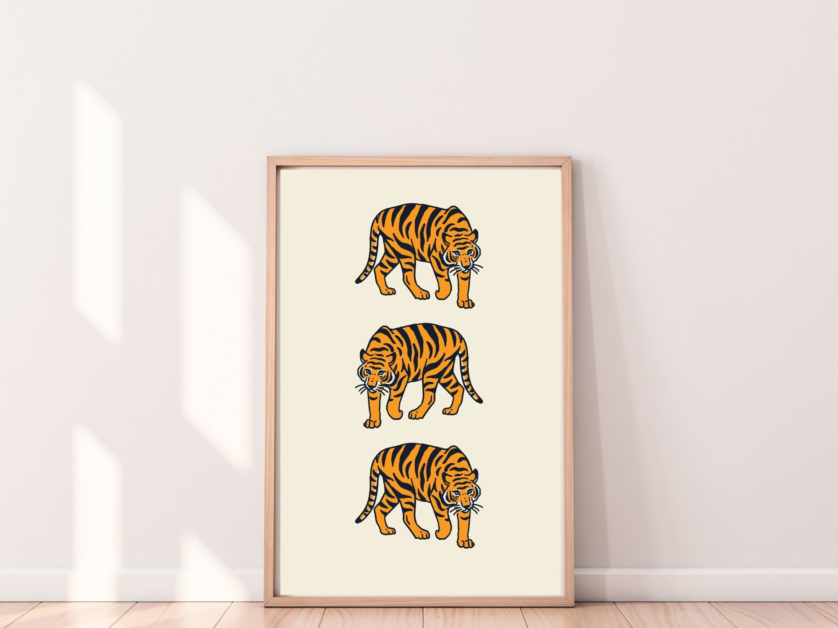 Retro Tigers Poster Digital Download - Etsy