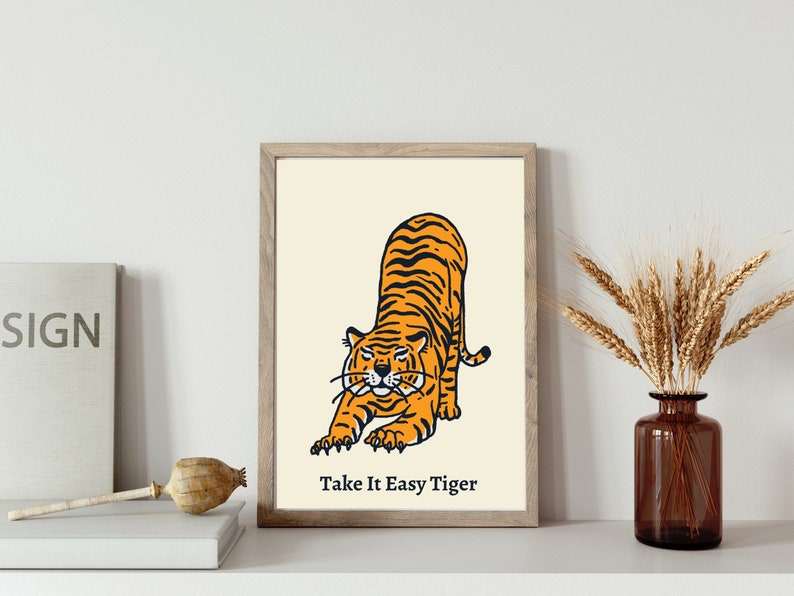 Take It Easy Tiger Instant Download Digital Print | Etsy