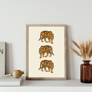 Retro Tigers Poster Digital Download - Etsy