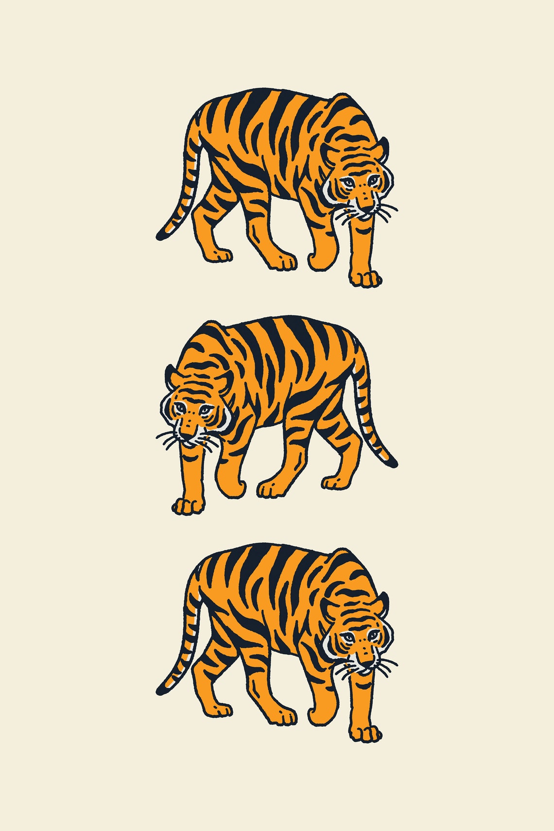 Retro Tigers Poster Digital Download - Etsy