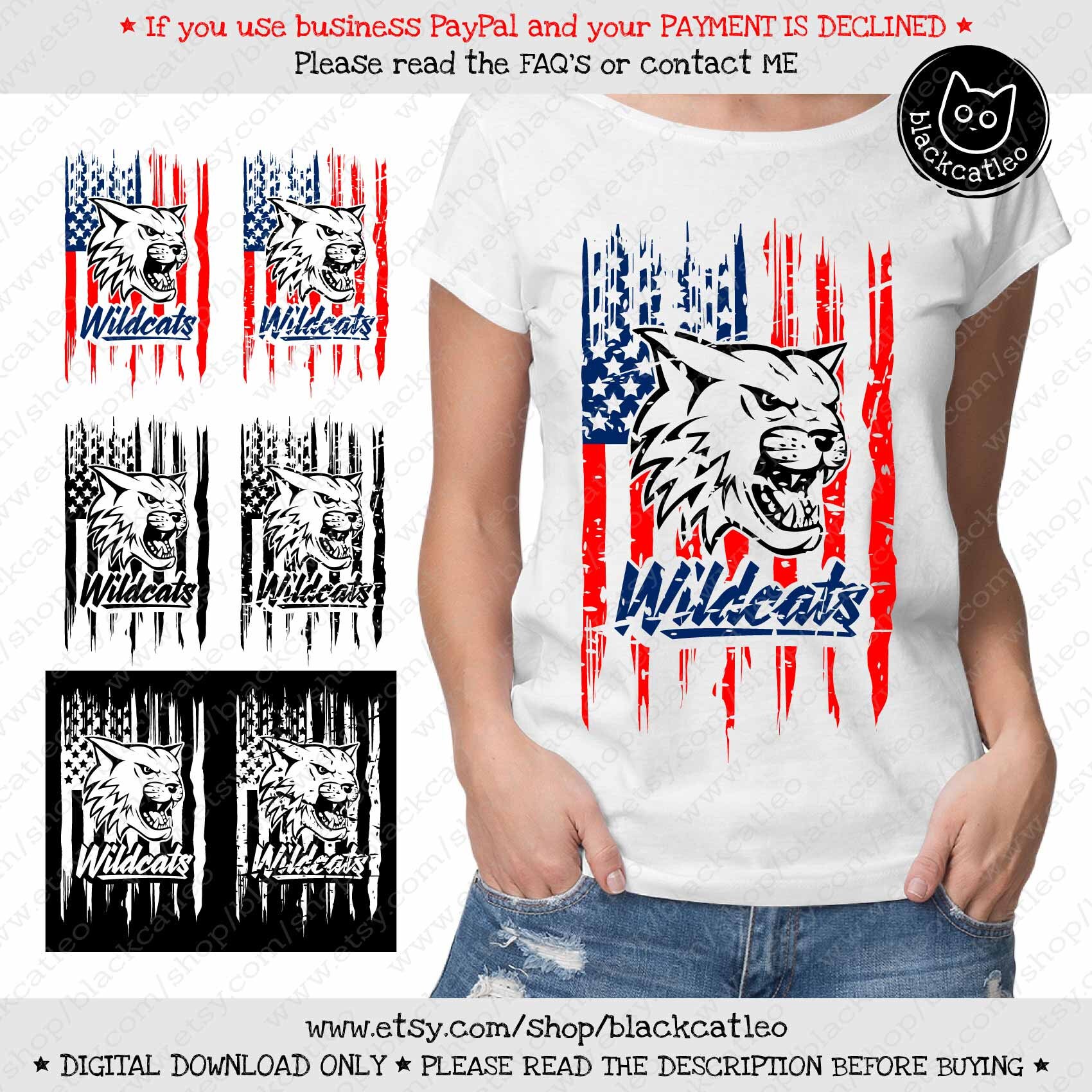 Distressed Wildcats t shirt design PNG Sport vector clipart Football ...