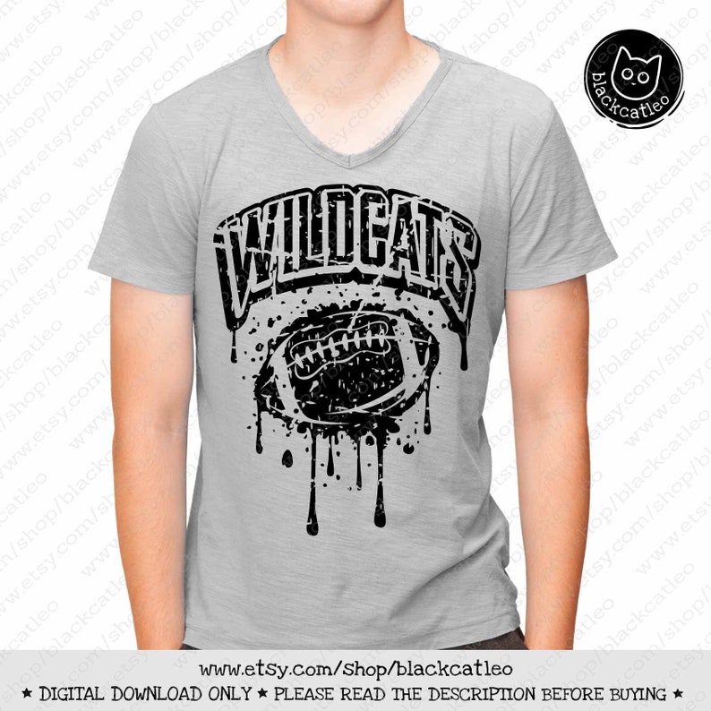 Distressed Wildcats t shirt design PNG Sport vector clipart Football ...