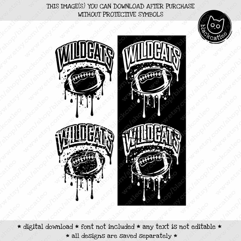 Distressed Wildcats t shirt design PNG Sport vector clipart Football ...