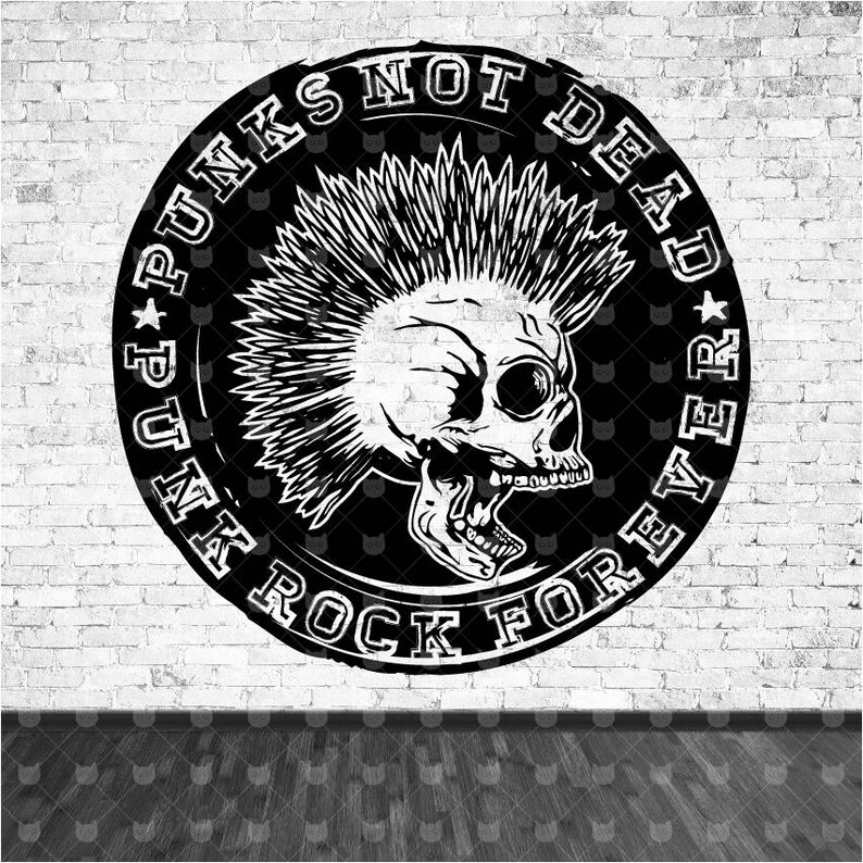 Skull svg Punk rock forever Vector grunge Punk's t shirt | Etsy