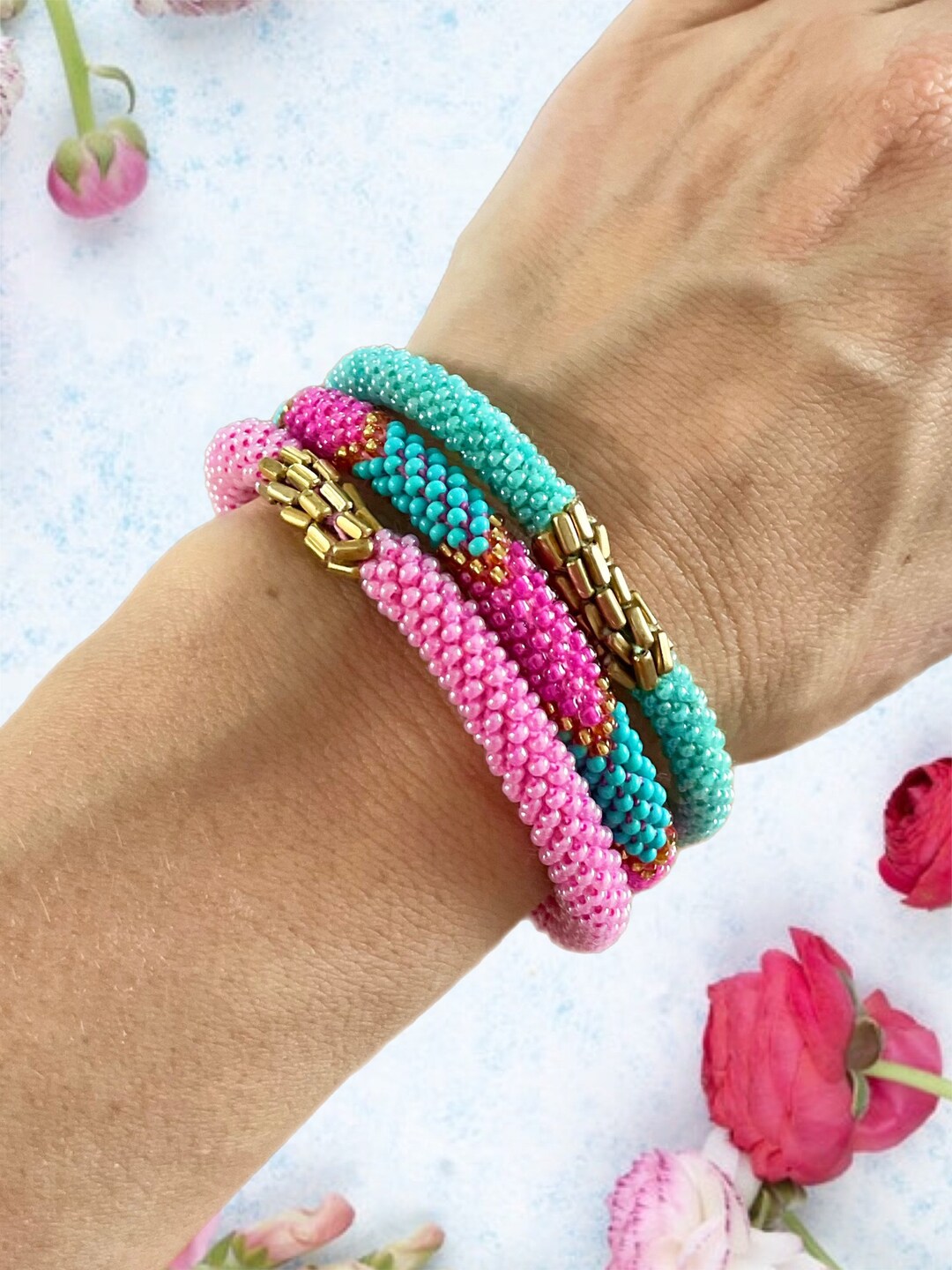 PRE-ORDER Stacking Seed Bead Bracelet Set Nepal Beaded - Etsy