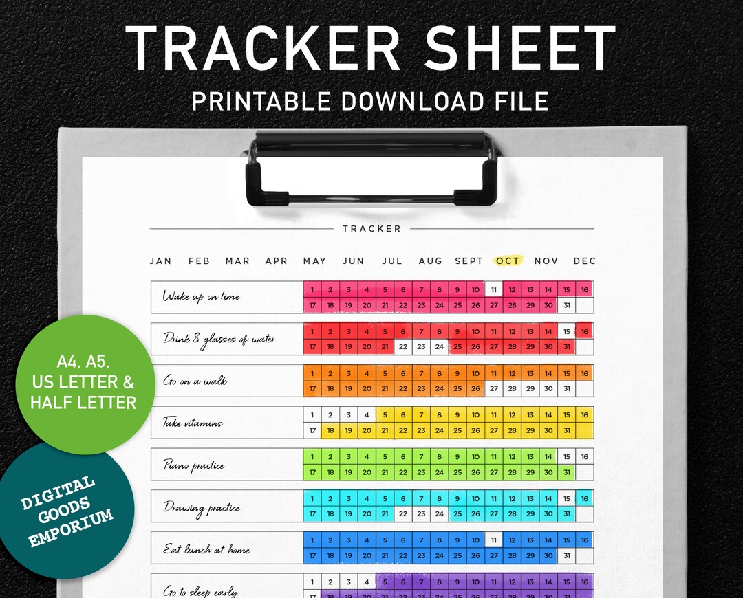 Printable Tracker, Printable Planner Daily Tracker, Digital Planner ...