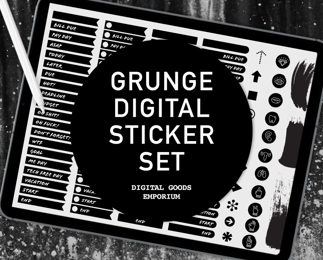 Digital Sticker Set: Grungy - Etsy