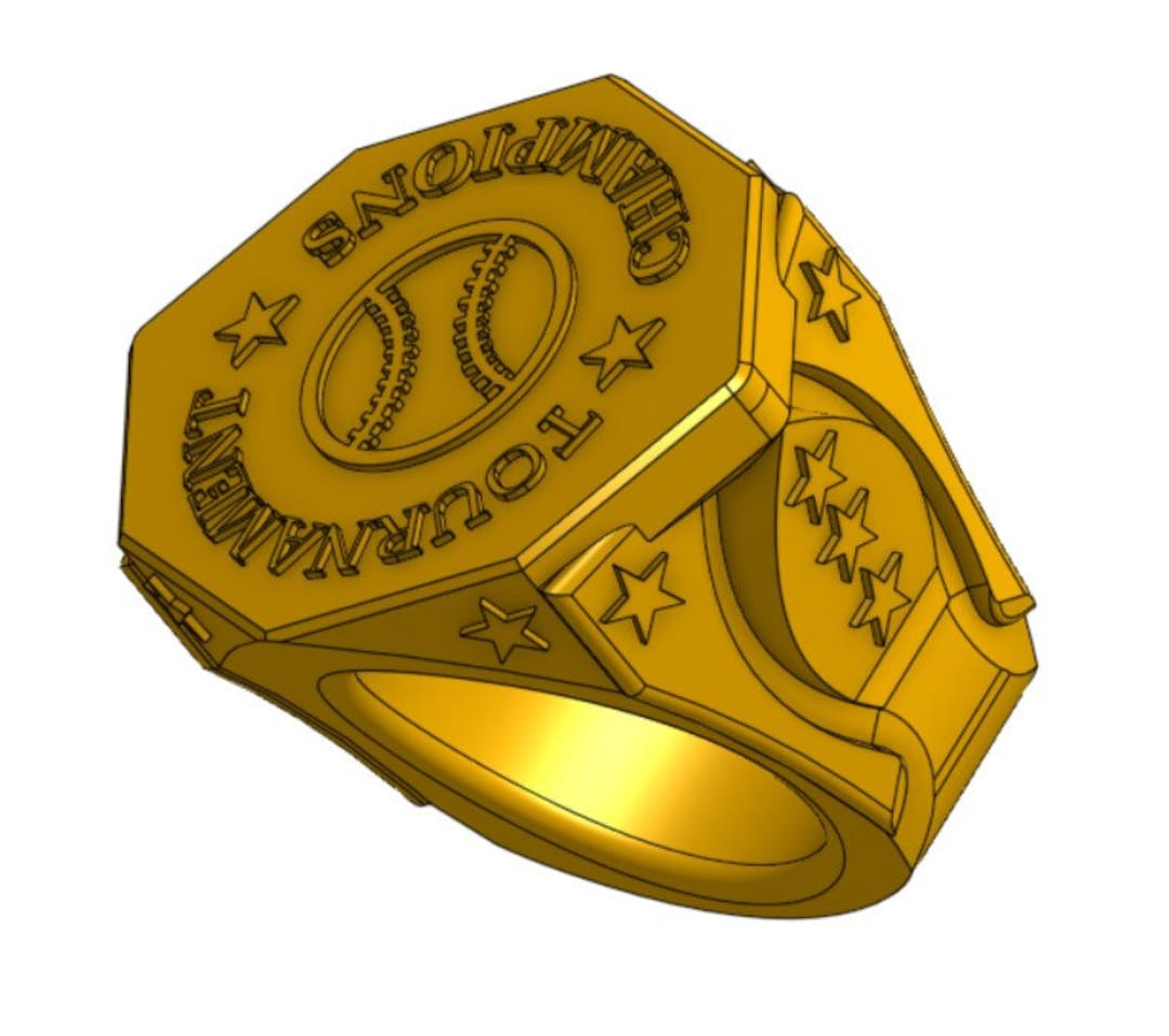 Tournament Champions Baseball Ring STL File for 3D Print, Includes No ...