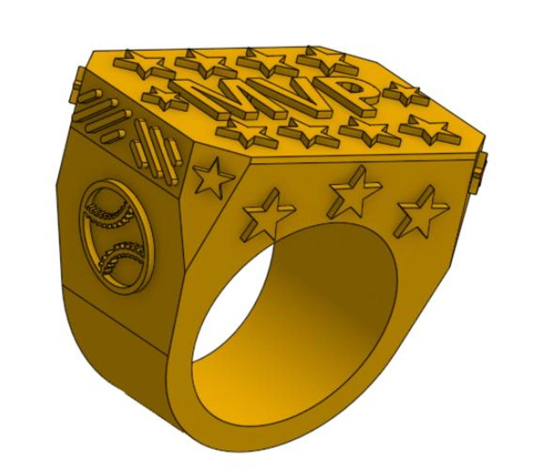 MVP Baseball Ring STL File for 3D Print - Includes a No Support Needed ...
