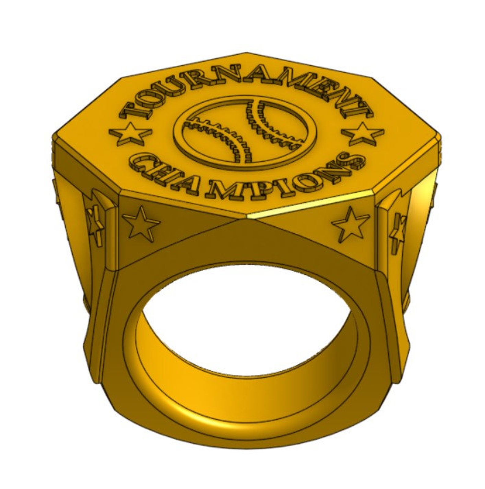 Tournament Champions Baseball Ring STL File for 3D Print, Includes No ...