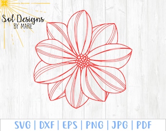 Dahlia flower svg | Etsy