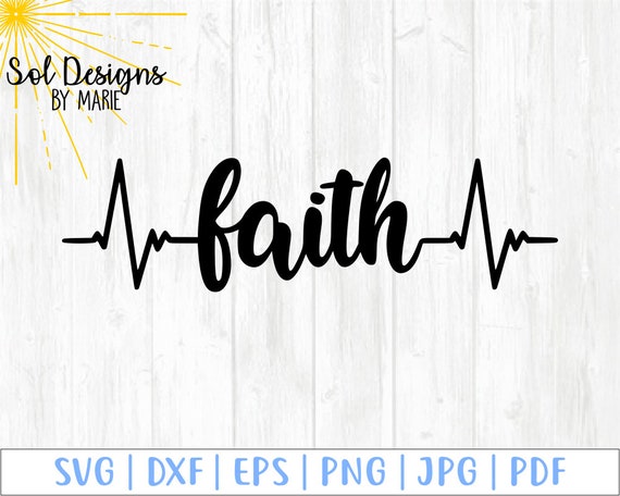 Faith Pulse Heartbeat Svg Walk by Faith Svg Faith Over | Etsy