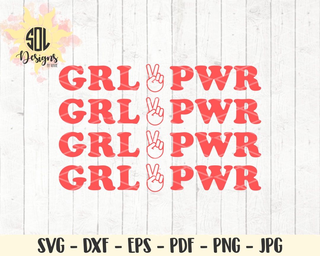 Girl Power With Peace Sign Svg Dxf Eps Png Jpg Pdf - Graphic Tee Svg ...
