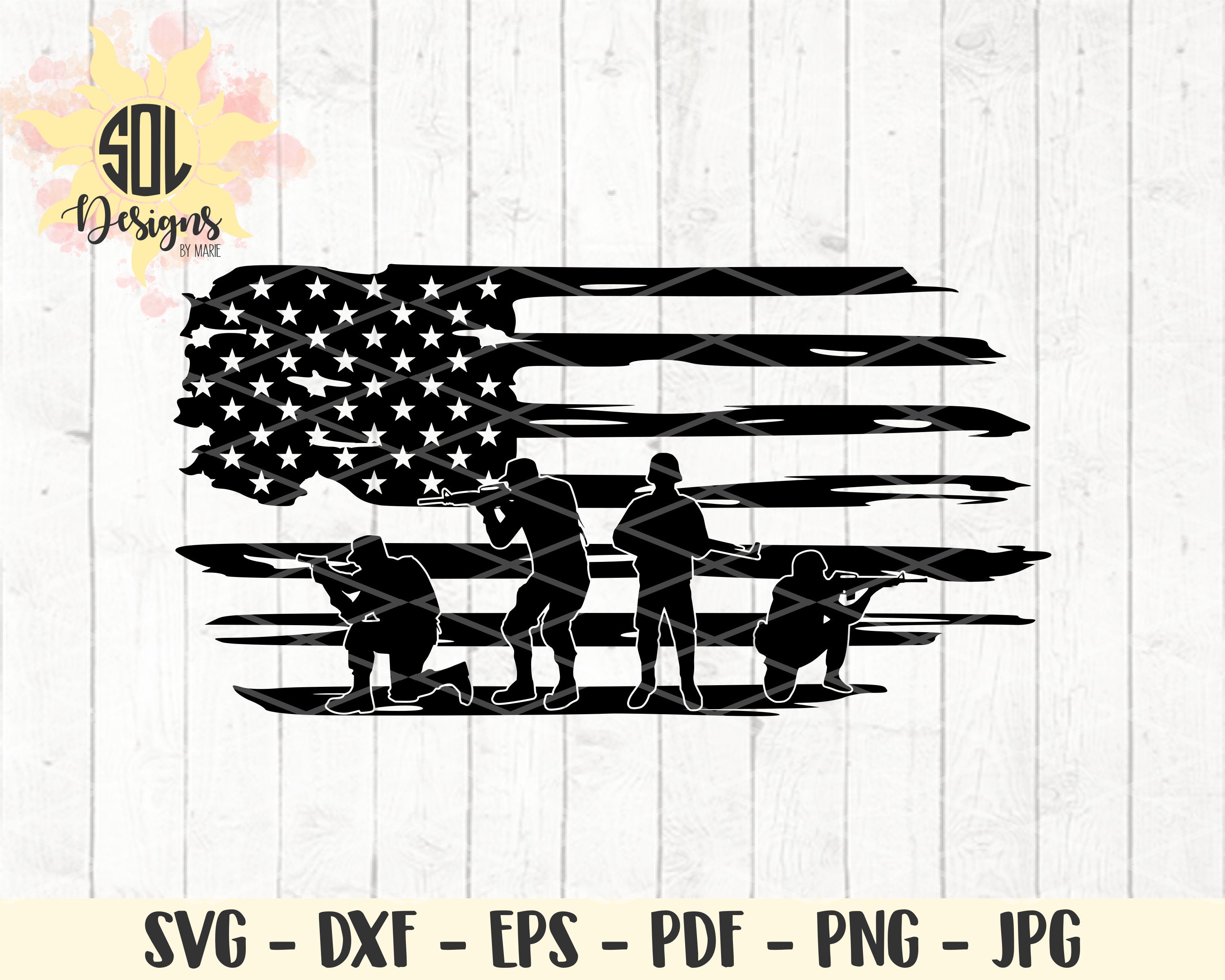 Craft Supplies & Tools army soldier distressed flag svg dxf file ...