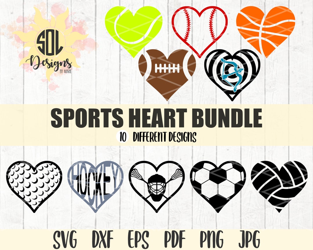 Sports Fan Heart Svg - Design Elements Bundle - I'll Always Be Their ...