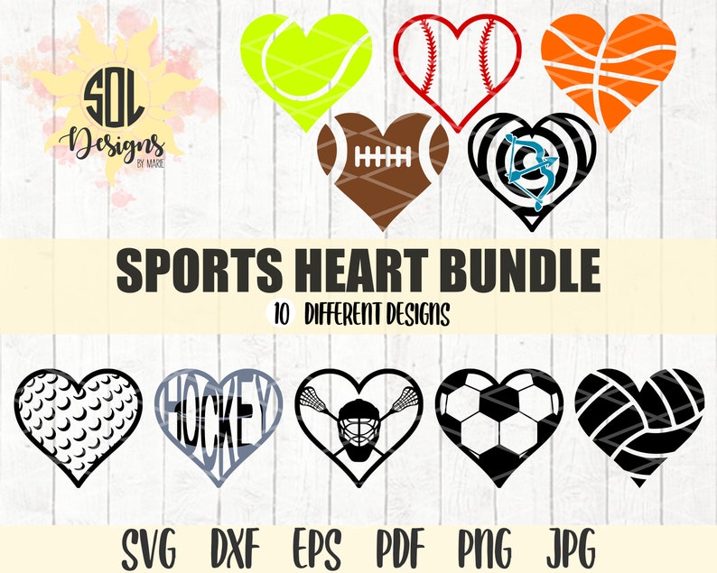 Sports Fan Heart Svg - Design Elements Bundle - I'll Always Be Their ...