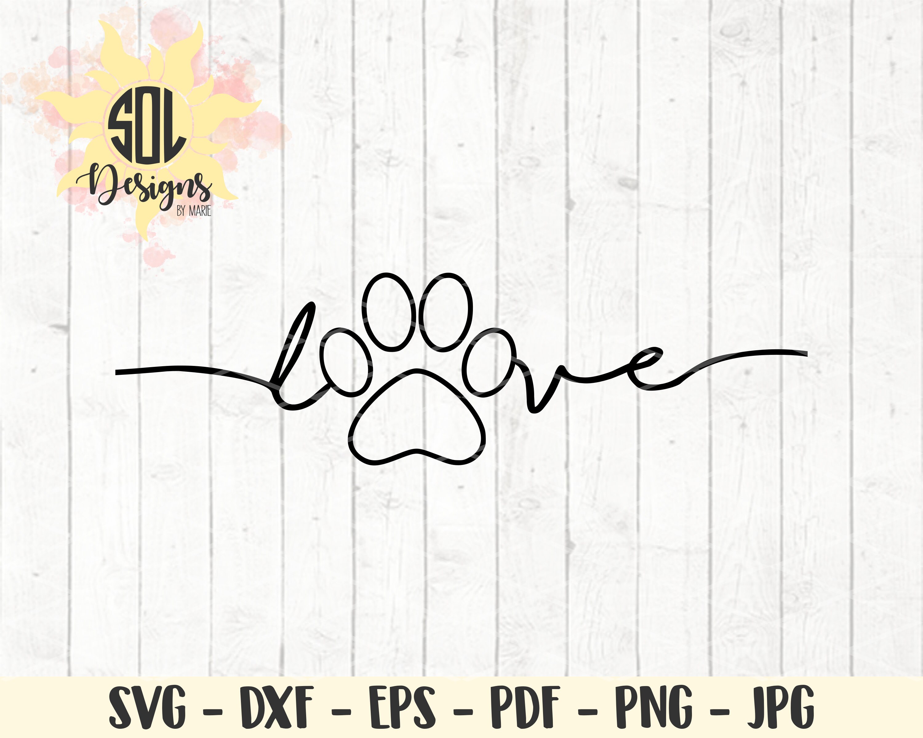 Dog Mom Paw Print Heart Graphic Design File Svg Dxf Eps Png | Etsy