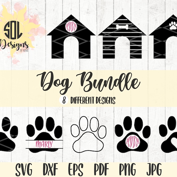 Dog Monogram Svg - Etsy
