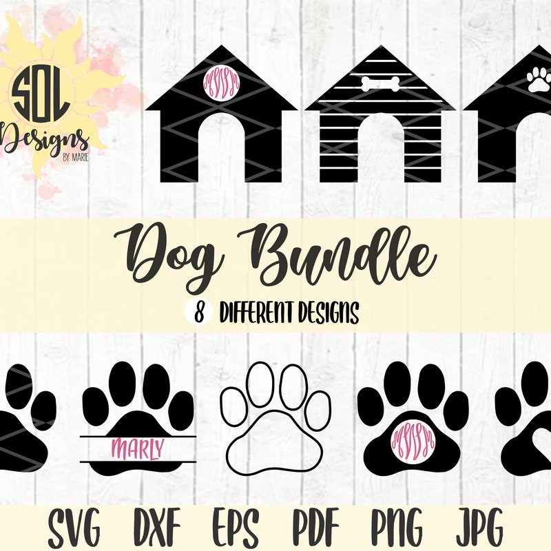 Dog Monogram Svg - Etsy
