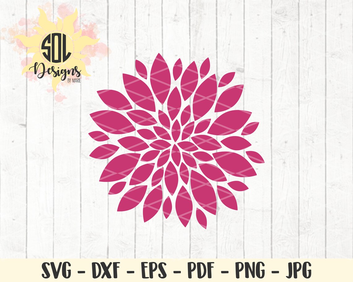 Dahlia Svg Flower Floral Svg File Dahlia Flower - Etsy