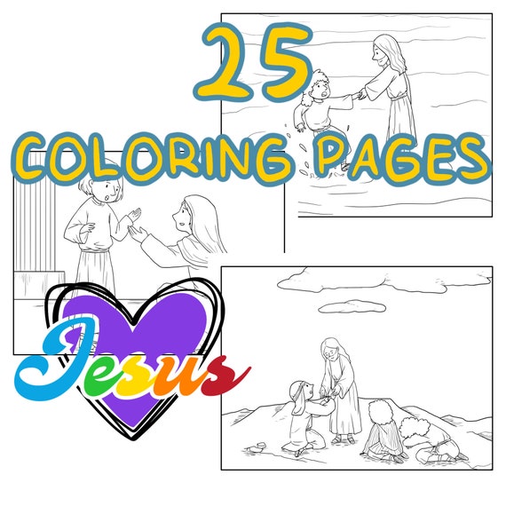 25 Christian Coloring Book Pages Homeschool Curriculum | Etsy