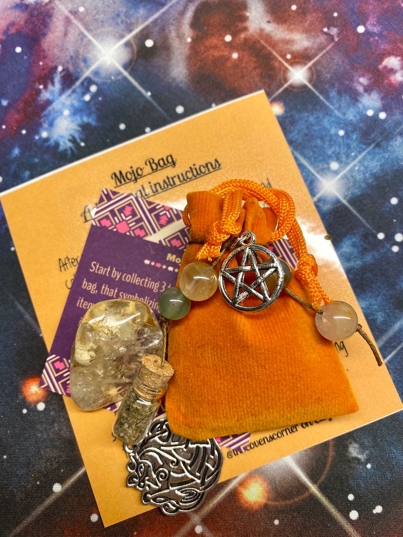 Mojo Bag - Success, Prosperity, Money, Wealth, Happiness, Citrine, Gems ...