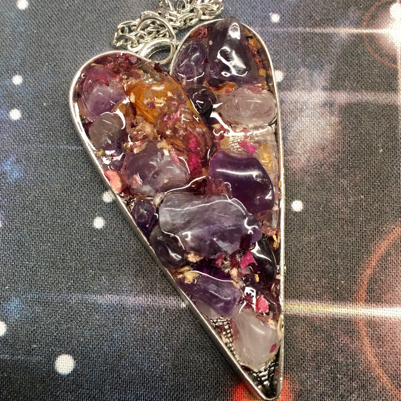 Large Heart Love Amulet Romance Crystals Gems Love Rose - Etsy