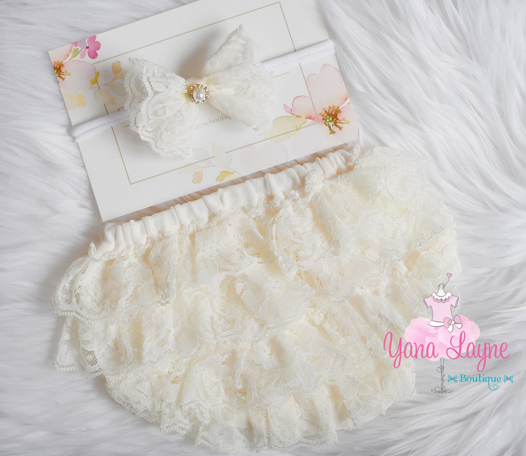 Lace Diaper Cover, Newborn Photography Prop, Lace Bloomer for Babies ...