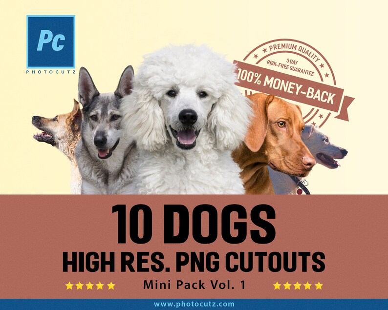 Dogs High Res. Photoshop Photo PNG Cutouts Overlays Mini Pack - Etsy