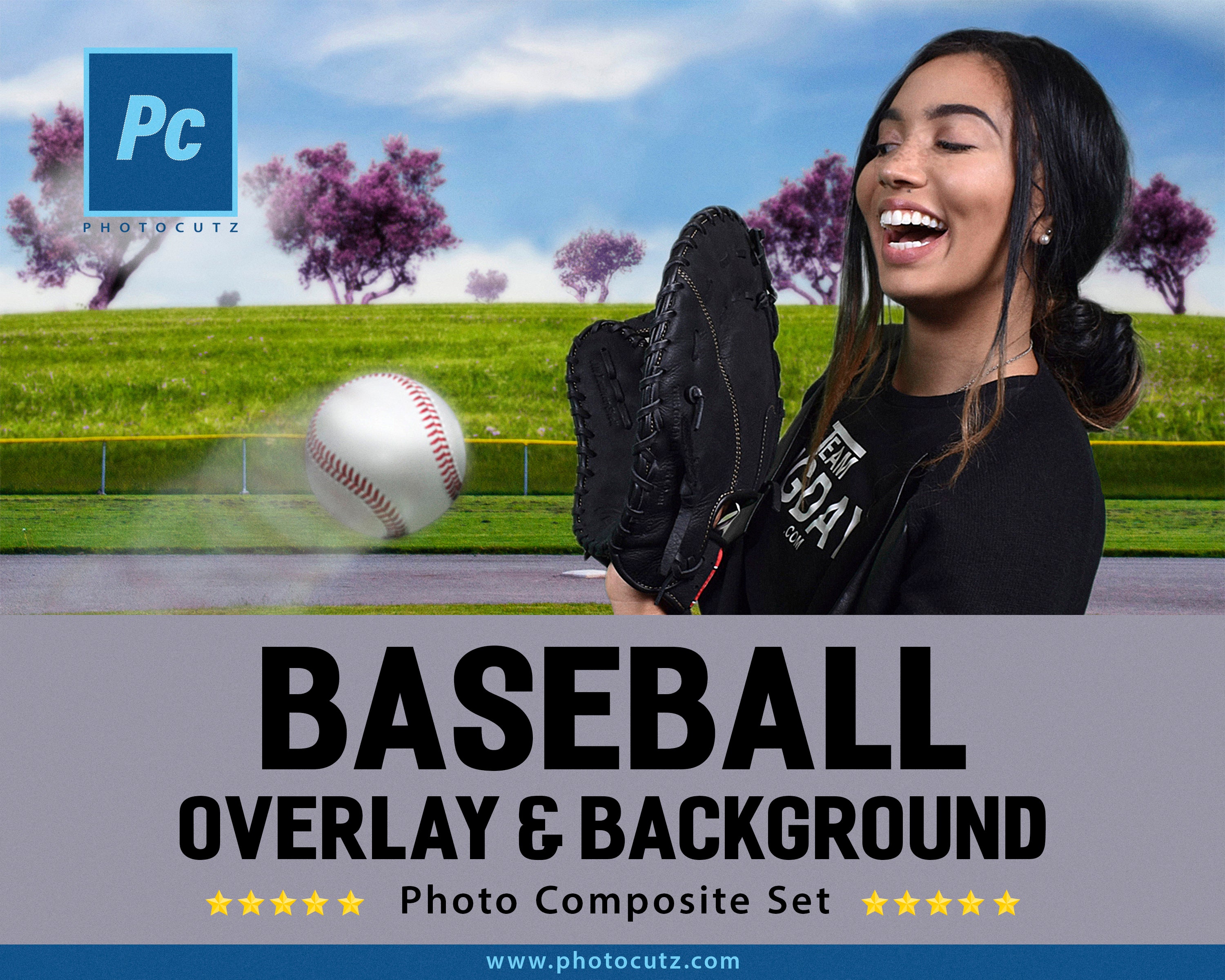 Baseball High Res. Photoshop Photo Composite Overlay & Background Set ...