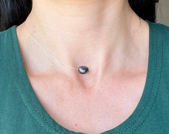 Zircon Necklace Invisible Necklace Illusion Necklace Floating Necklace ...