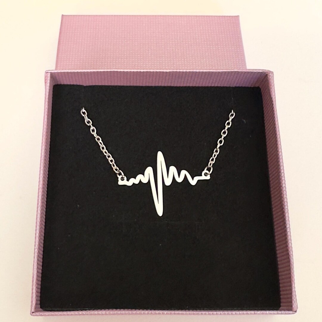 Sterling Silver Heartbeat Necklace: ECG Eternity Pendant - Etsy