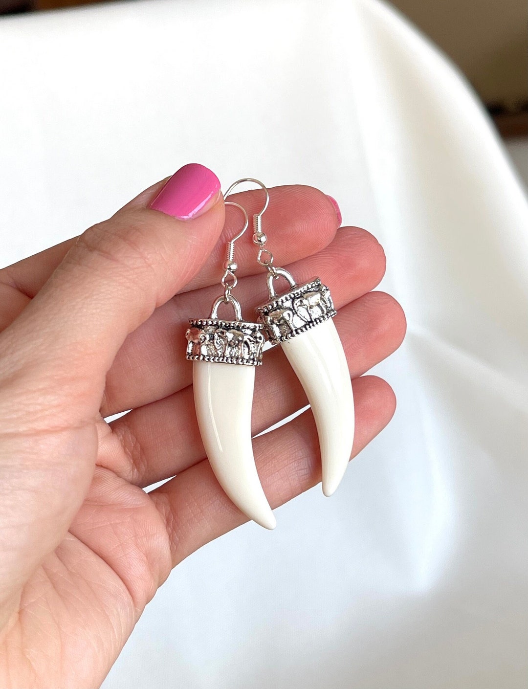 Bone Tusk Earrings: Stainless Steel Punk Jewelry - Etsy