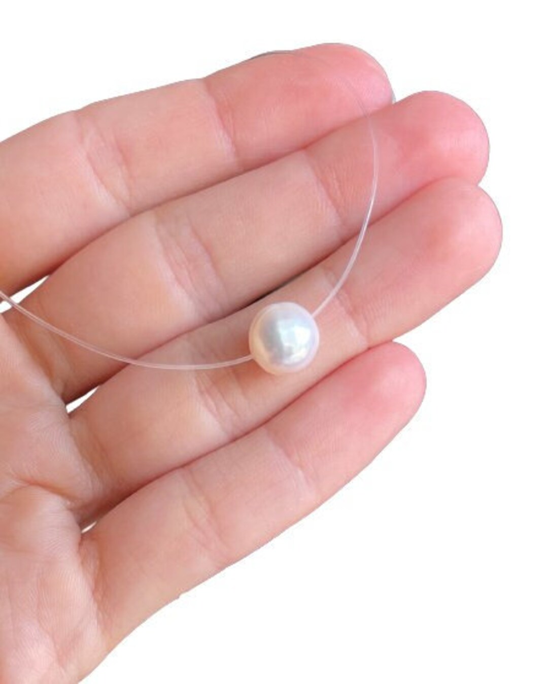 Pearl Necklace Invisible Necklace Illusion Necklace - Etsy