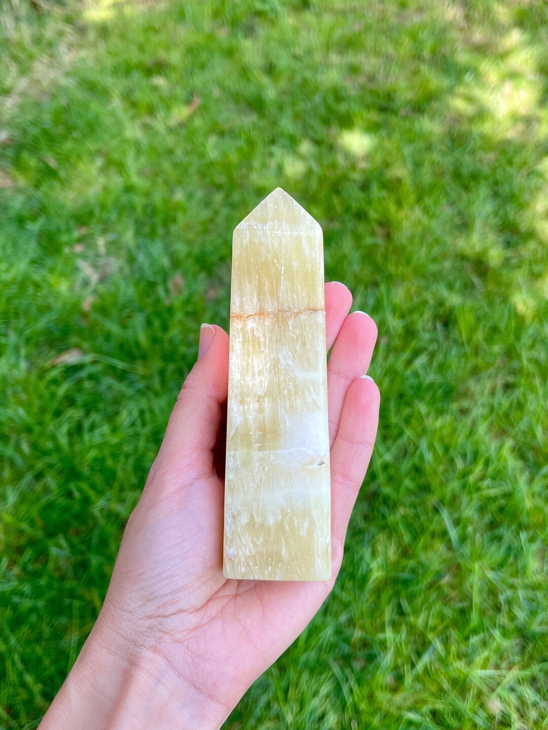 1pc. Lemon Calcite Crystal - Large Calcite Tower - Lemon Calcite ...