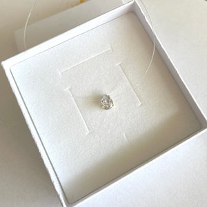 Zircon Necklace Invisible Necklace Illusion Necklace Floating Necklace ...