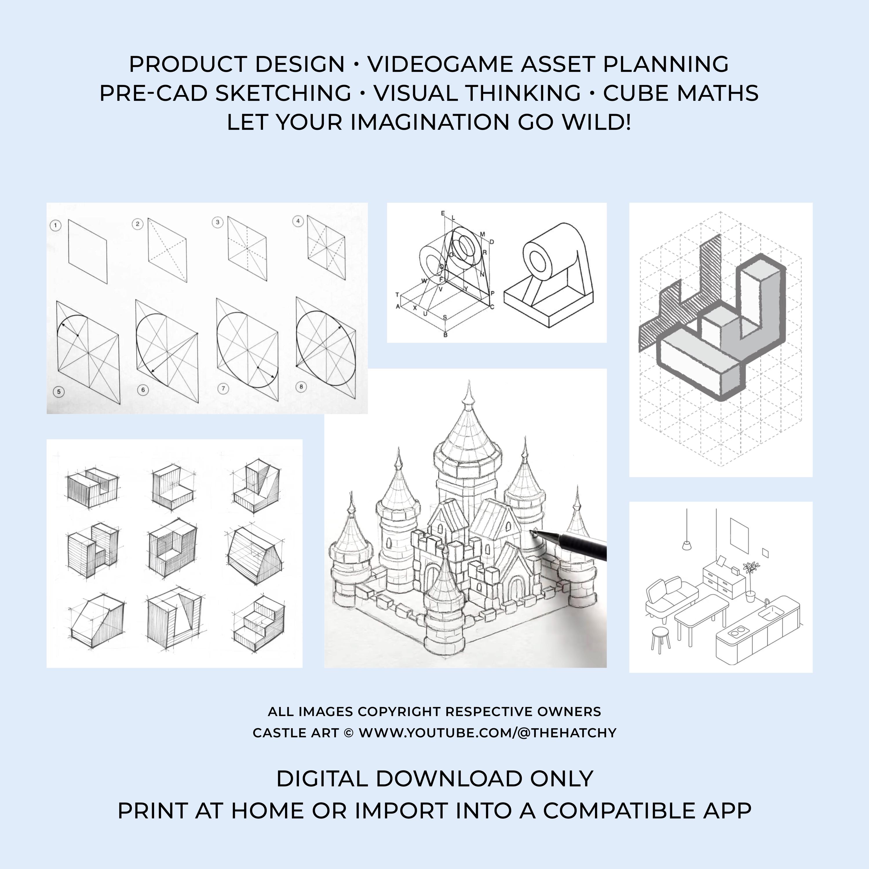 Isometric Graph Paper: Dotted & Lined, A3/A4 Sizes (digital Download ...