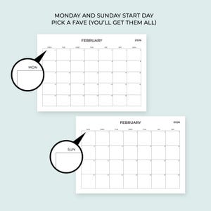 2026 Monthly Planner, Printable Calendar, Month per Page, Monday and ...