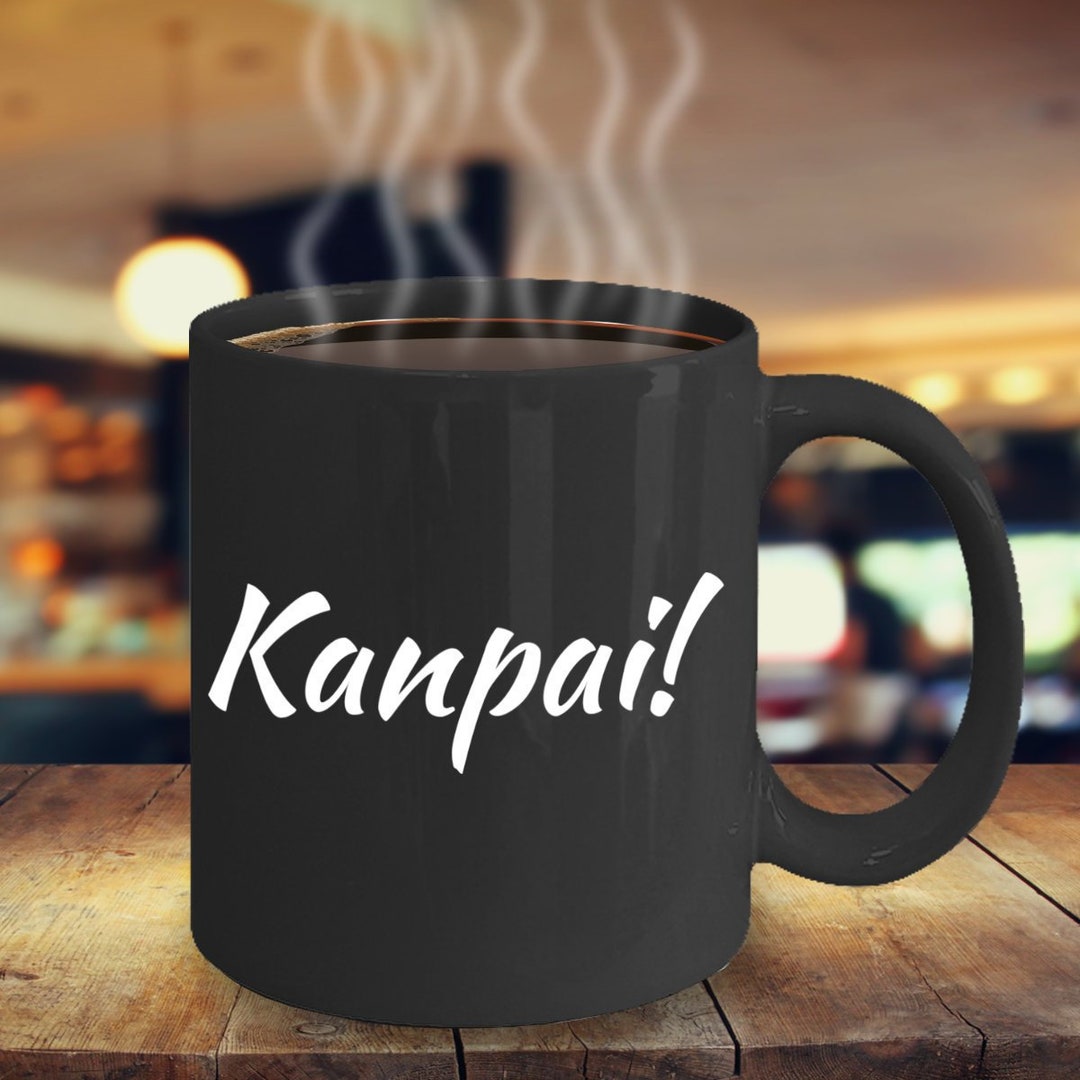 Kanpai Cheers in Japanese Black Mug White Mug Japanese - Etsy